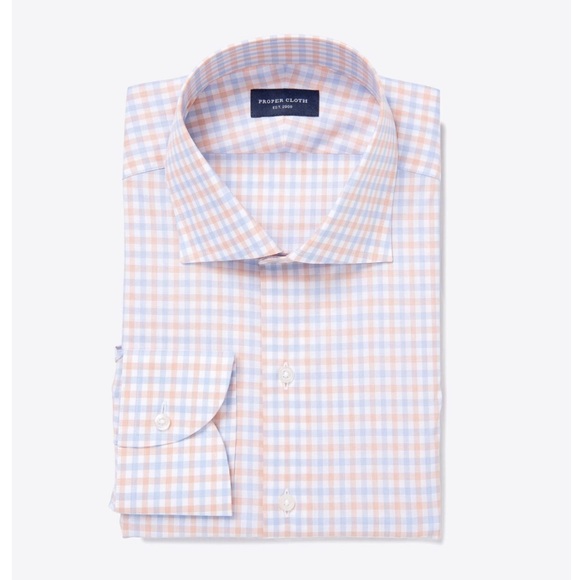 Proper Cloth | Shirts | Proper Cloth Thomas Orange And Blue Multi Check ...